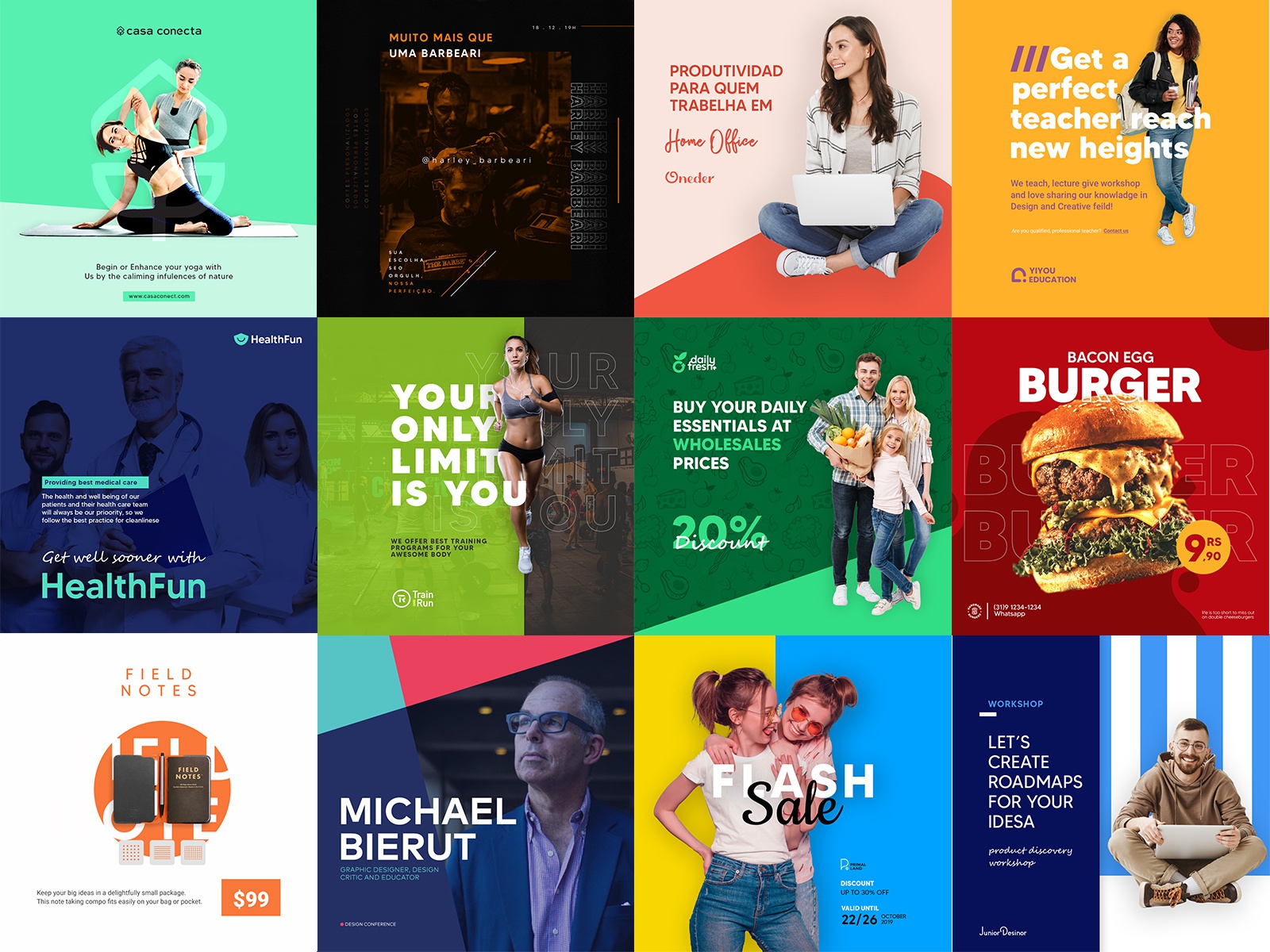 Social Media Posts - Consistent Content Over Different Engaging Networks